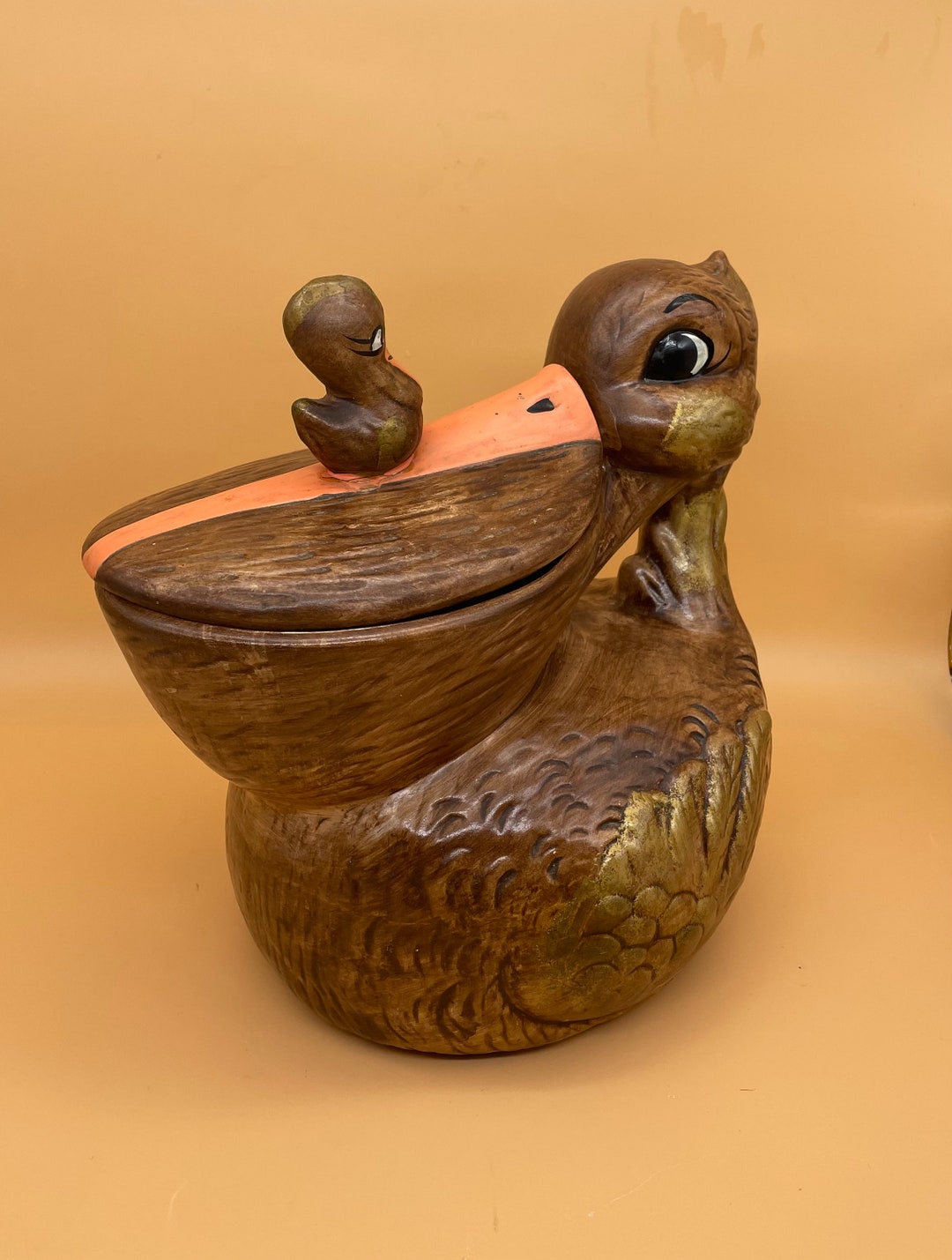 COOKIE JAR ~~ Pelican and Pelican Baby - Etsy
