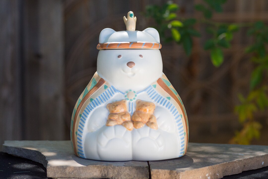 COOKIE JAR ~~ Storyteller Bear, Indian Blanket, HMK 1990, Treasure ...