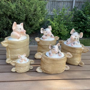 CANISTER SET Pigs in the Burlap, - Etsy