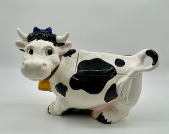 Vintage Ceramic Cream Can Cow Cookie Jar - Etsy