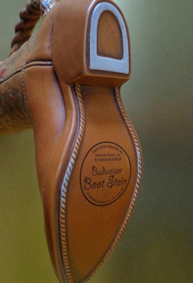 Mug Cowboy Boot Budweiser 1994 Beer Stein Ceramarte Of | Etsy