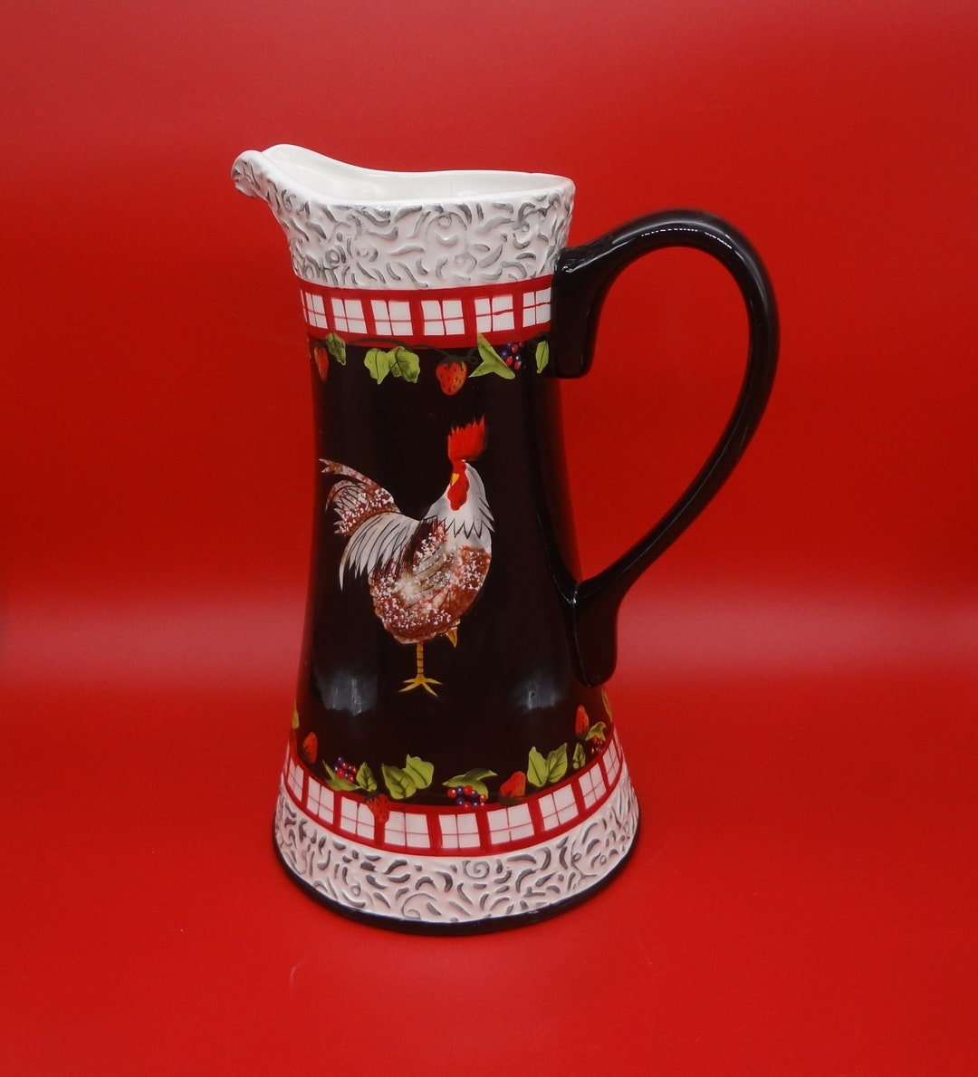 PITCHER ~~ Rooster, Holiday Design, Bella Casa by Ganz - Etsy