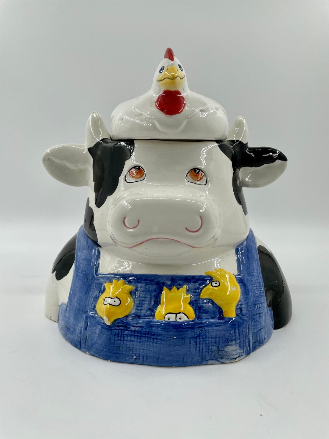COOKIE JAR * Barnyard Cow, Clay Art 1994, Rare - Etsy