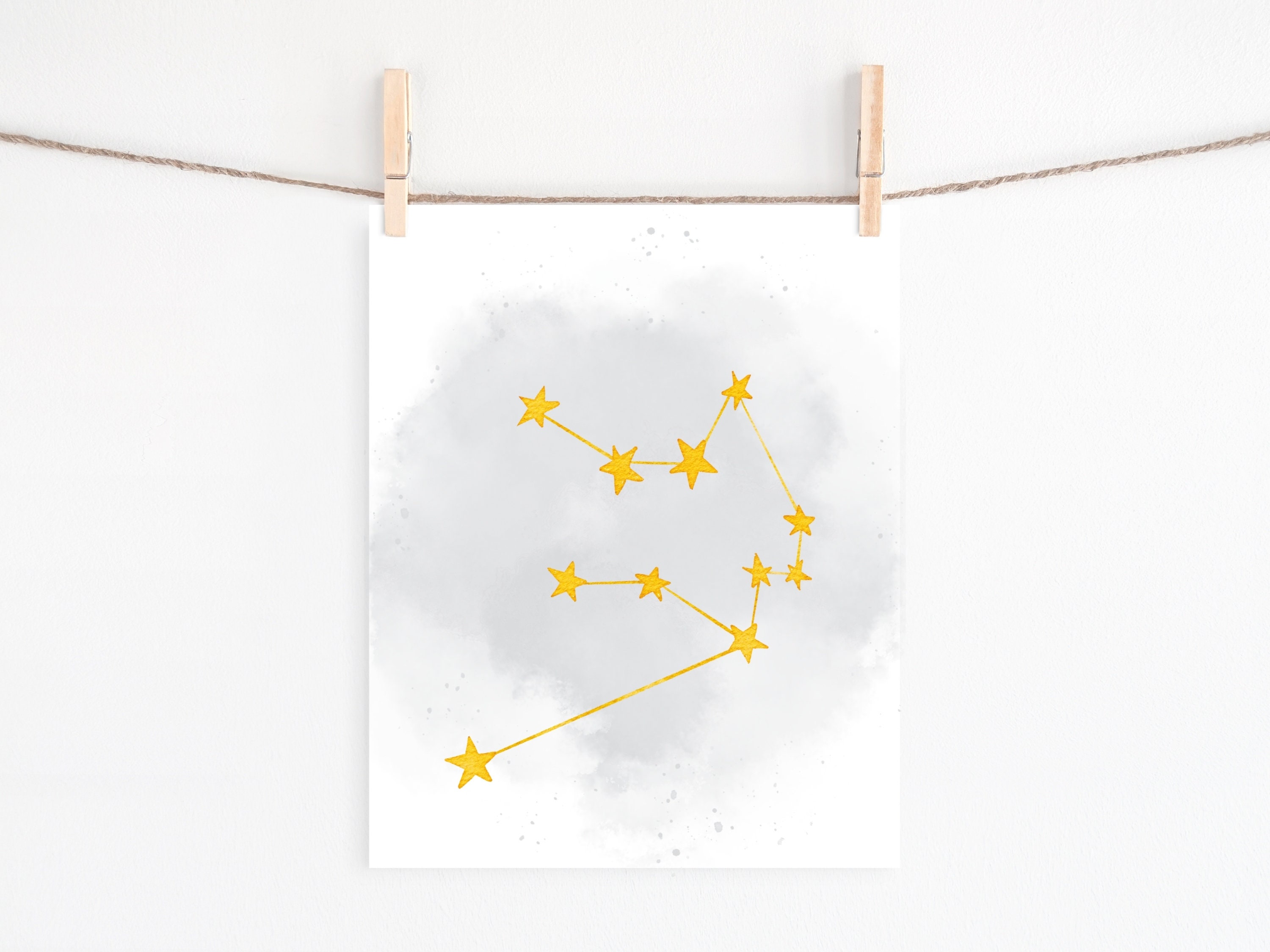 Constellation Watercolor Print, Space Nursery, Star Nursery, Printable ...