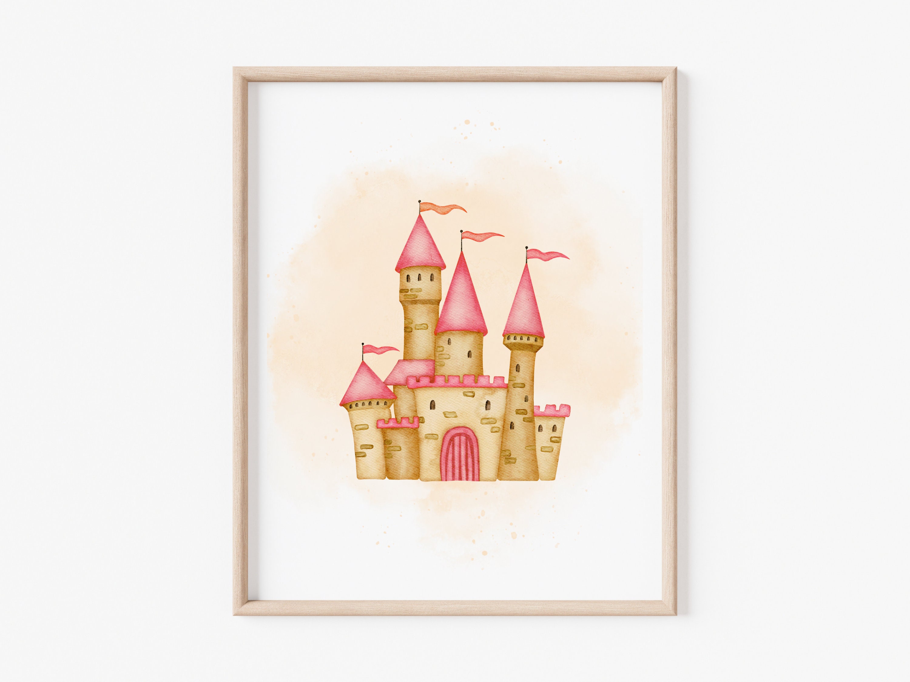 Princess Castle Watercolor Print, Princess Nursery, Royal Nursery ...
