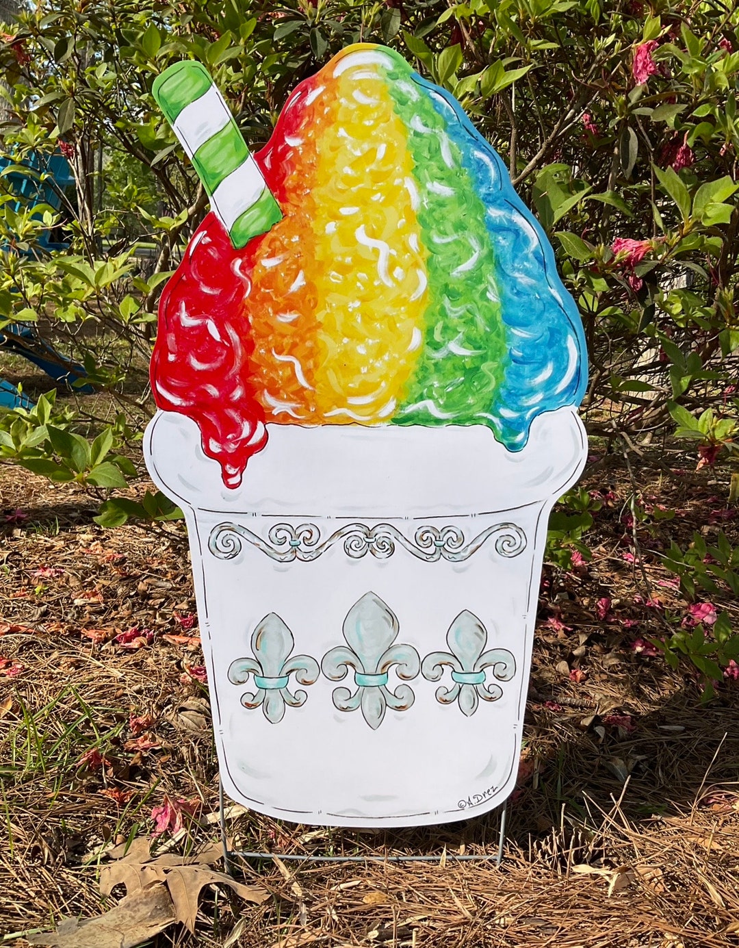 Snowball, Snoball, Yard Stake, New Orleans, NOLA Art, Fleur De Lis ...