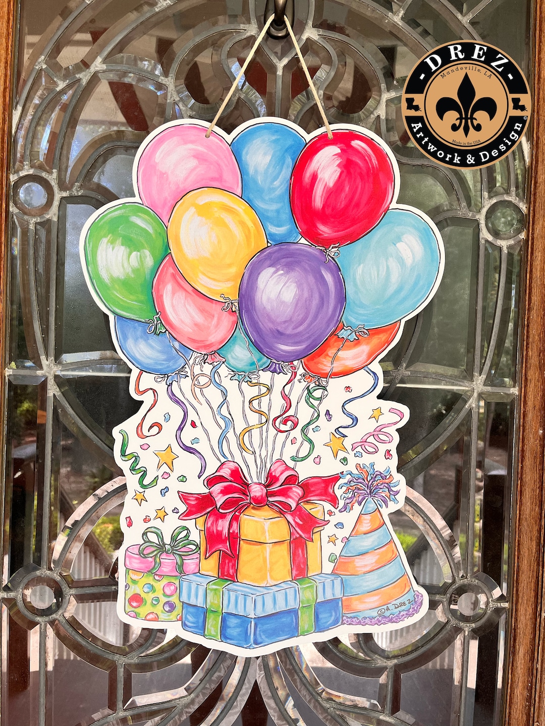 Birthday Door Hanger, Balloons, Celebration, Happy Birthday, Drez ...
