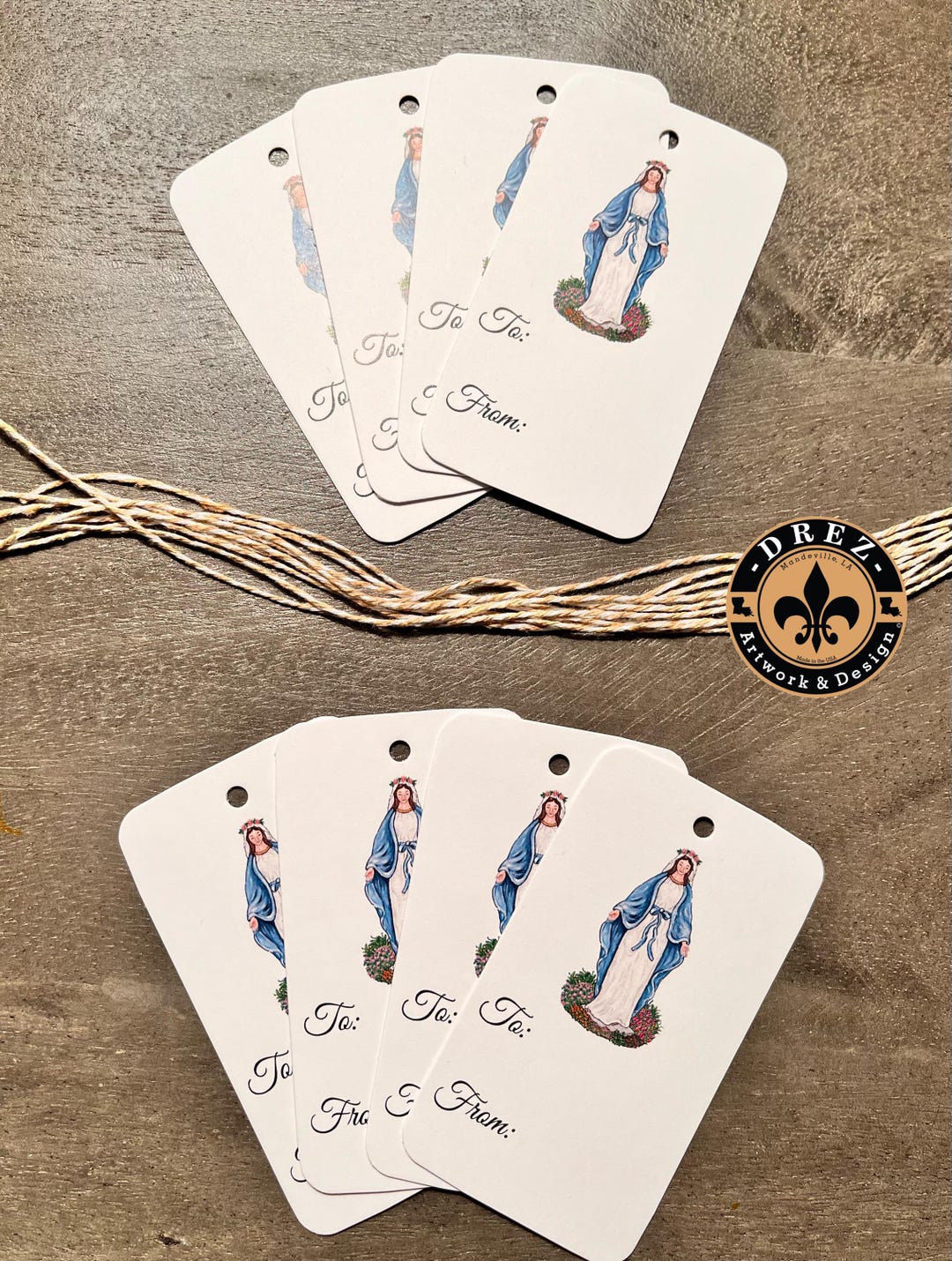 Gift Tags- Set of 8, Blessed Mother, Mary,nola, Church, Religious Gift ...
