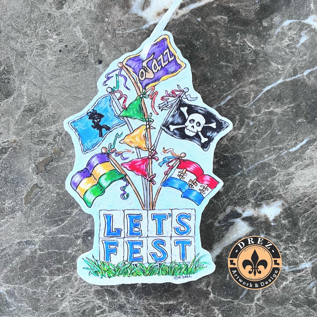 New Orleans Jazz Fest Flags Ornament, Drez Artwork, Made in USA - Etsy