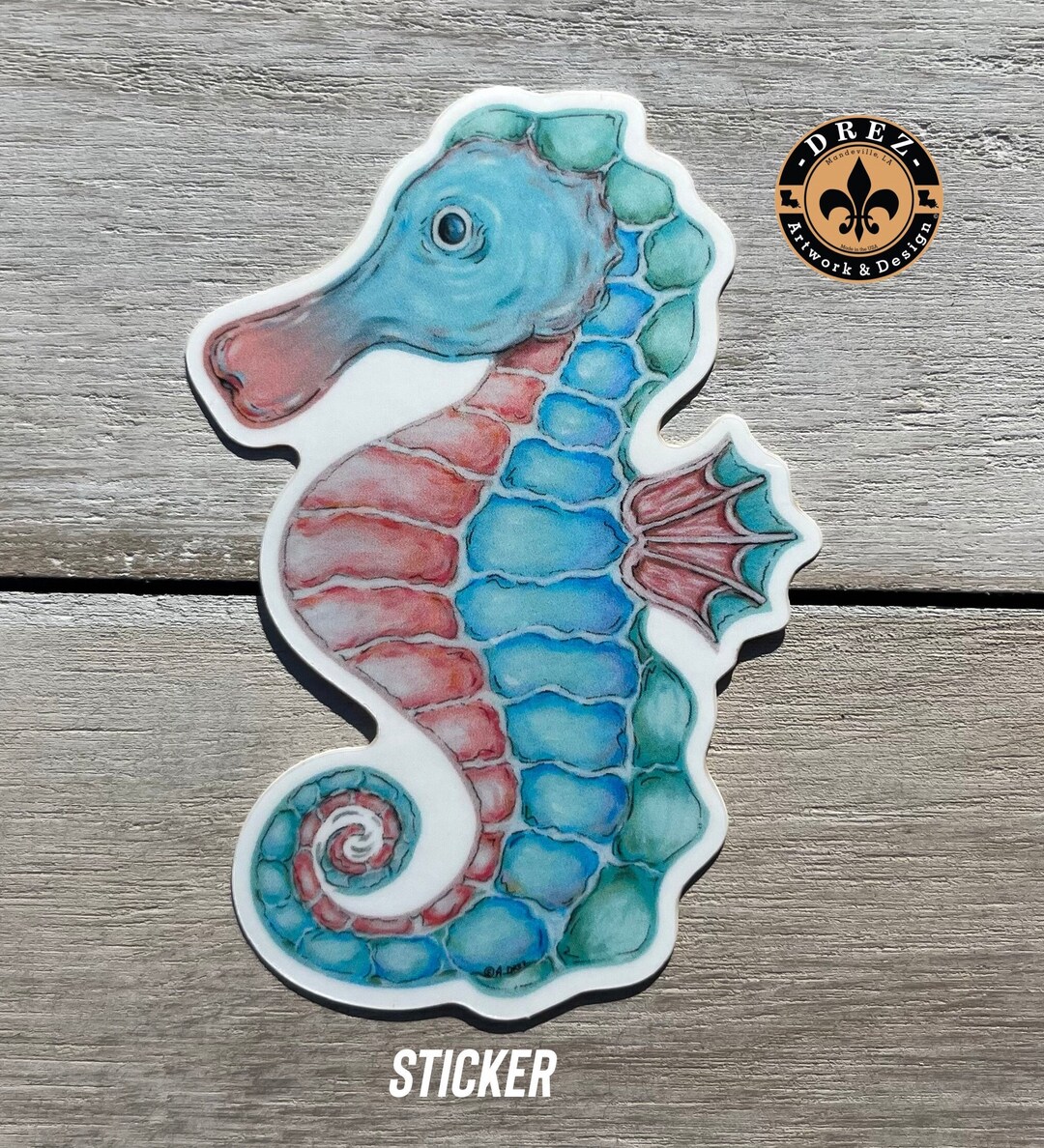 Seahorse Sticker, Tropical, Decal for Laptop, Tumbler, Planner, Bumper ...