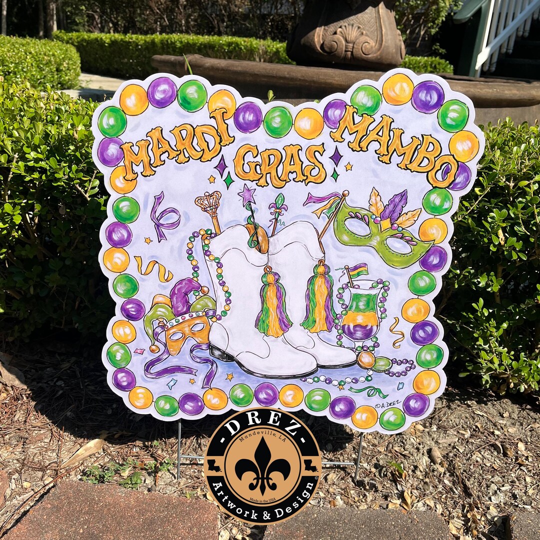 Mardi Gras Mambo Yard Stake, Parade Boots Garden Decor - Etsy