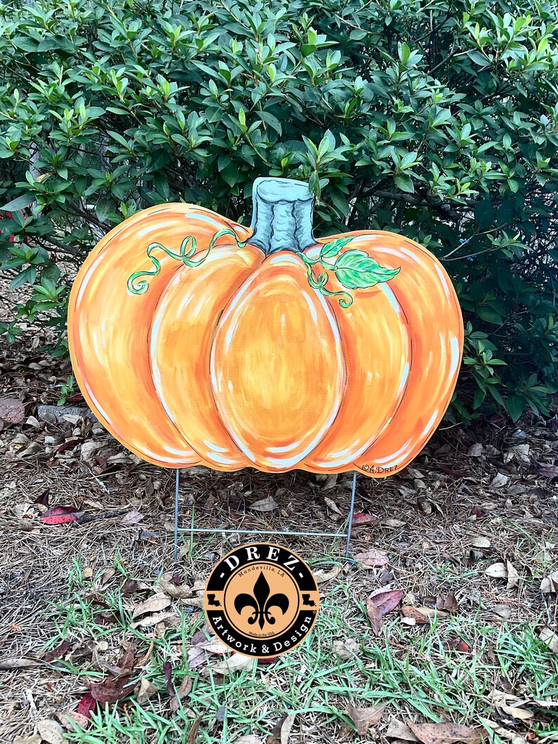 Pumpkin Yard Sign, Fall Thanksgiving Outdoor Decor, PVC Artwork (20x16 ...