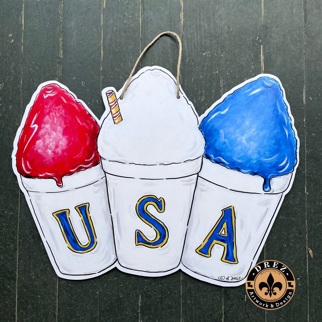 Snoball Door Hanger, Snowball, Snowcone,door Decor, NOLA Art, July 4th ...