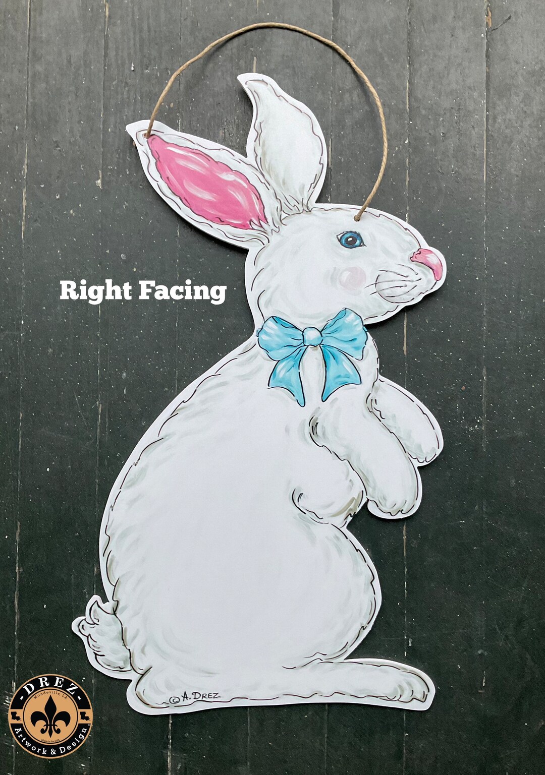 Easter, Rabbit Door Hanger, Door Decor, Bunny, Spring, Springtime, Drez ...