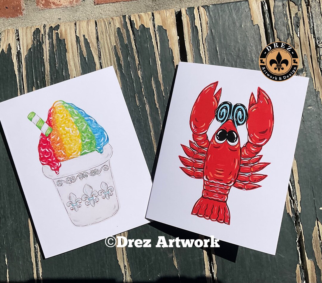 Snowball, Crawfish, Note Cards, Notecards, Wholesale Available, Made in ...