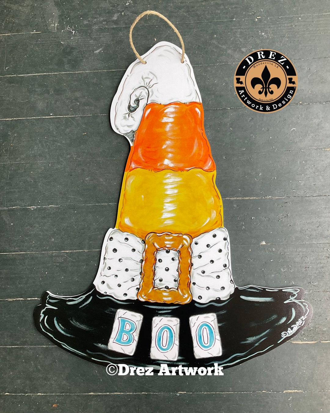 Witch Hat Halloween Door Hanger Candy Corn Fall Nola New - Etsy