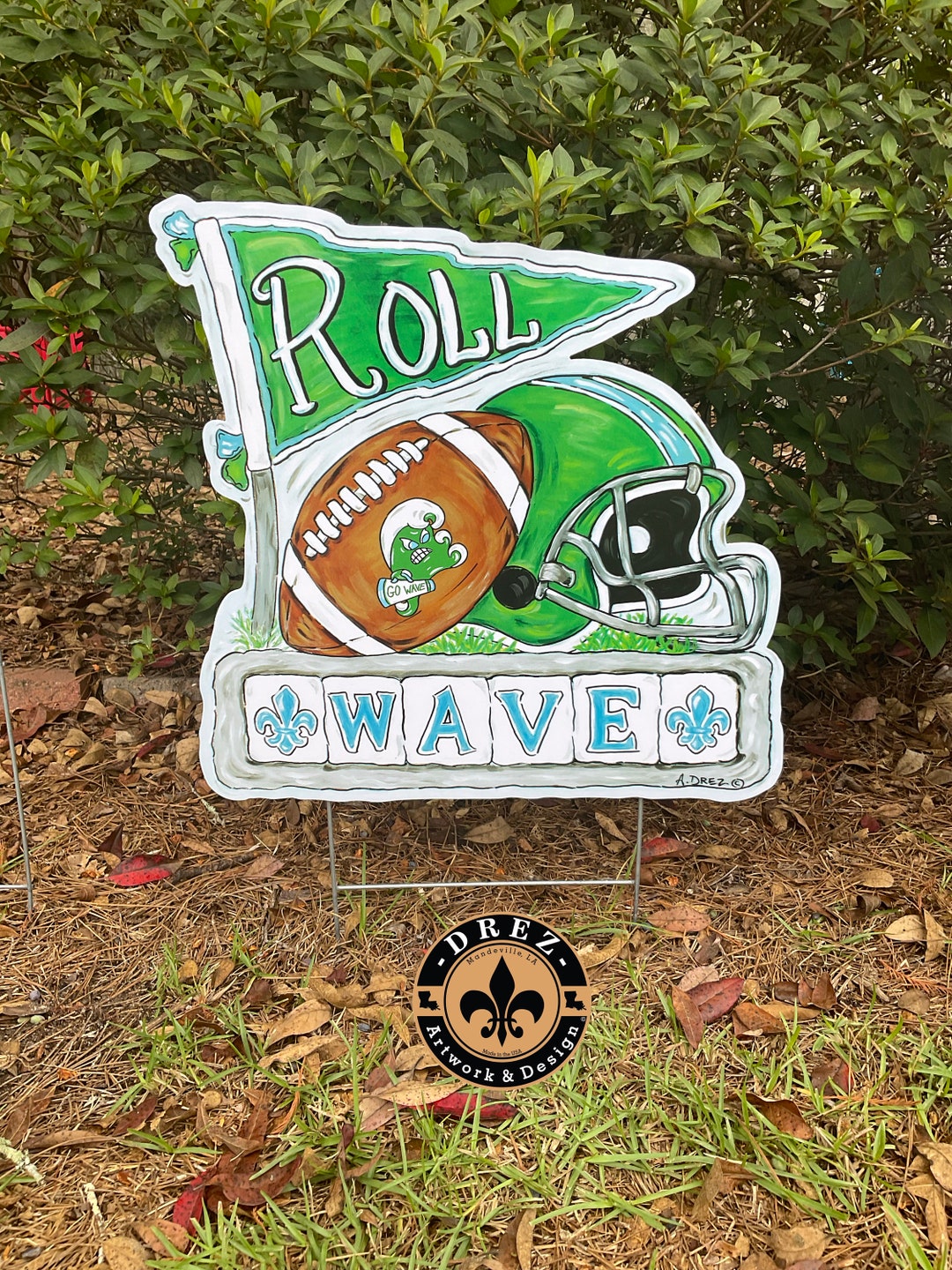 Football Yard Sign, Tulane University, Yard Stake, PVC, Outdoor Decor ...