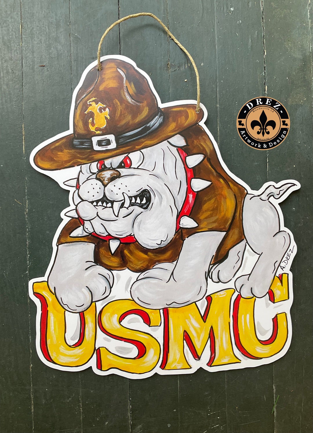USMC, Door Hanger, Military Branch, Louisiana, Marines, Bulldog - Etsy