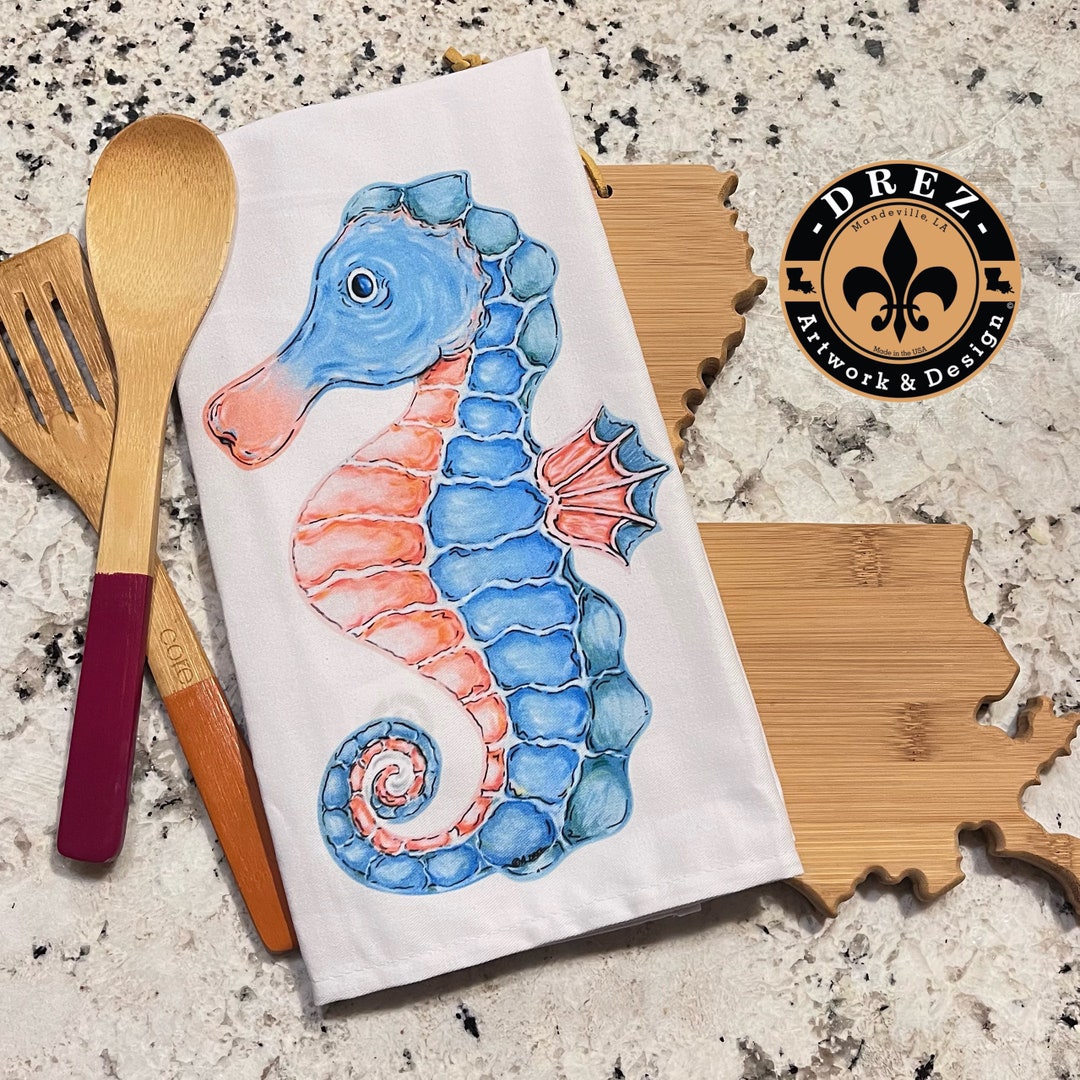 Tea Towel, Seahorse, Tropical, Sea Creature, Mississippi, Dish Towel ...