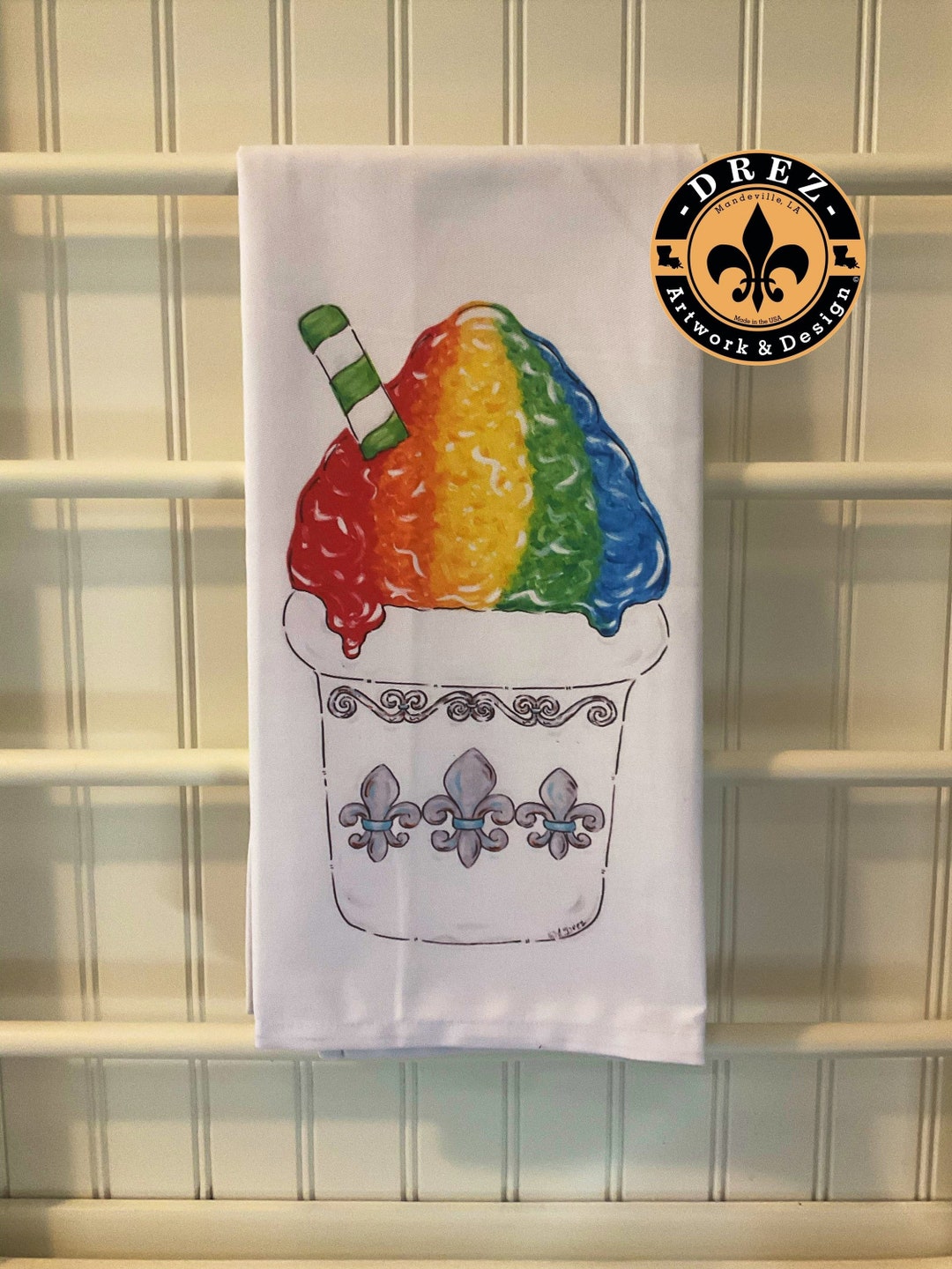 Snowball, Snoball, Tea Towel, NOLA Art, Louisiana, Wholesale Available ...