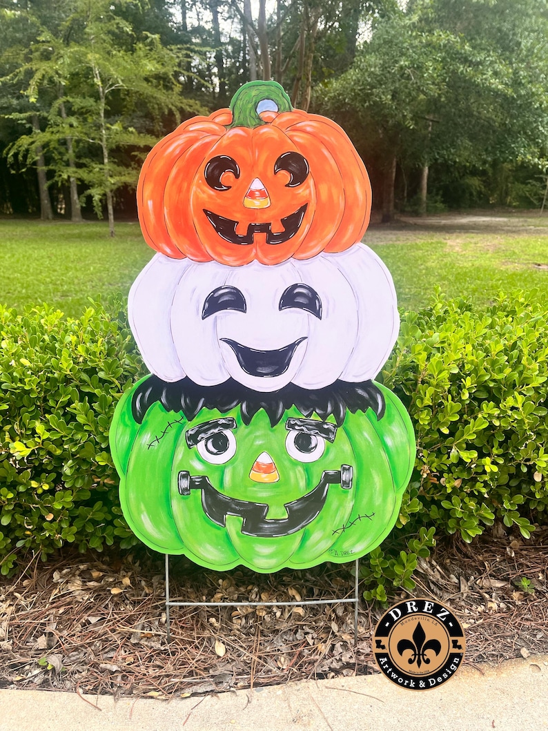 Halloween Yard Sign, Jack O Lantern, Ghost, Frankenstein,halloween ...