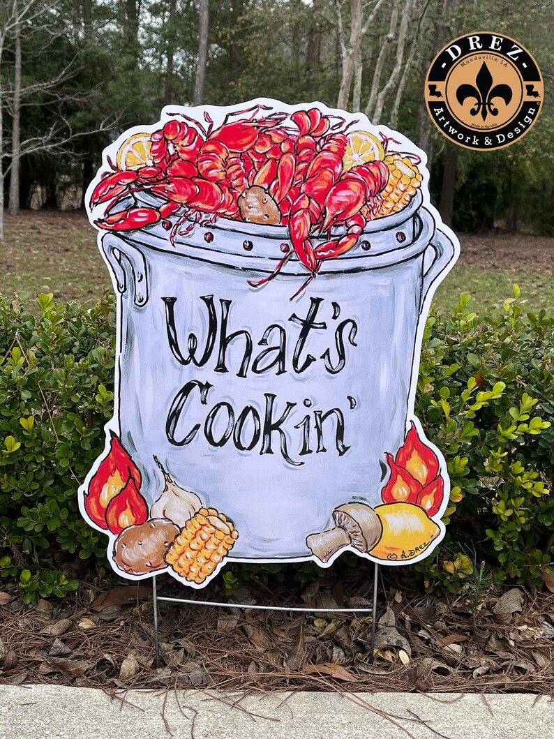 Crawfish Boil PVC Yard Stake, Louisiana Seafood Decor - Etsy
