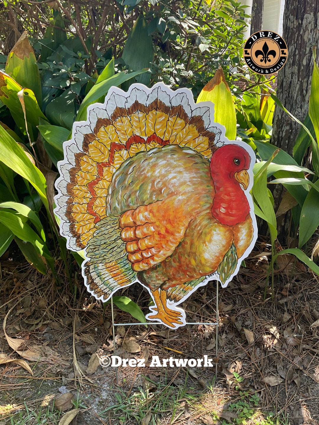 Turkey Yard Sign, Yard Stake, Yard Art, Thanksgiving , Outdoor Decor ...