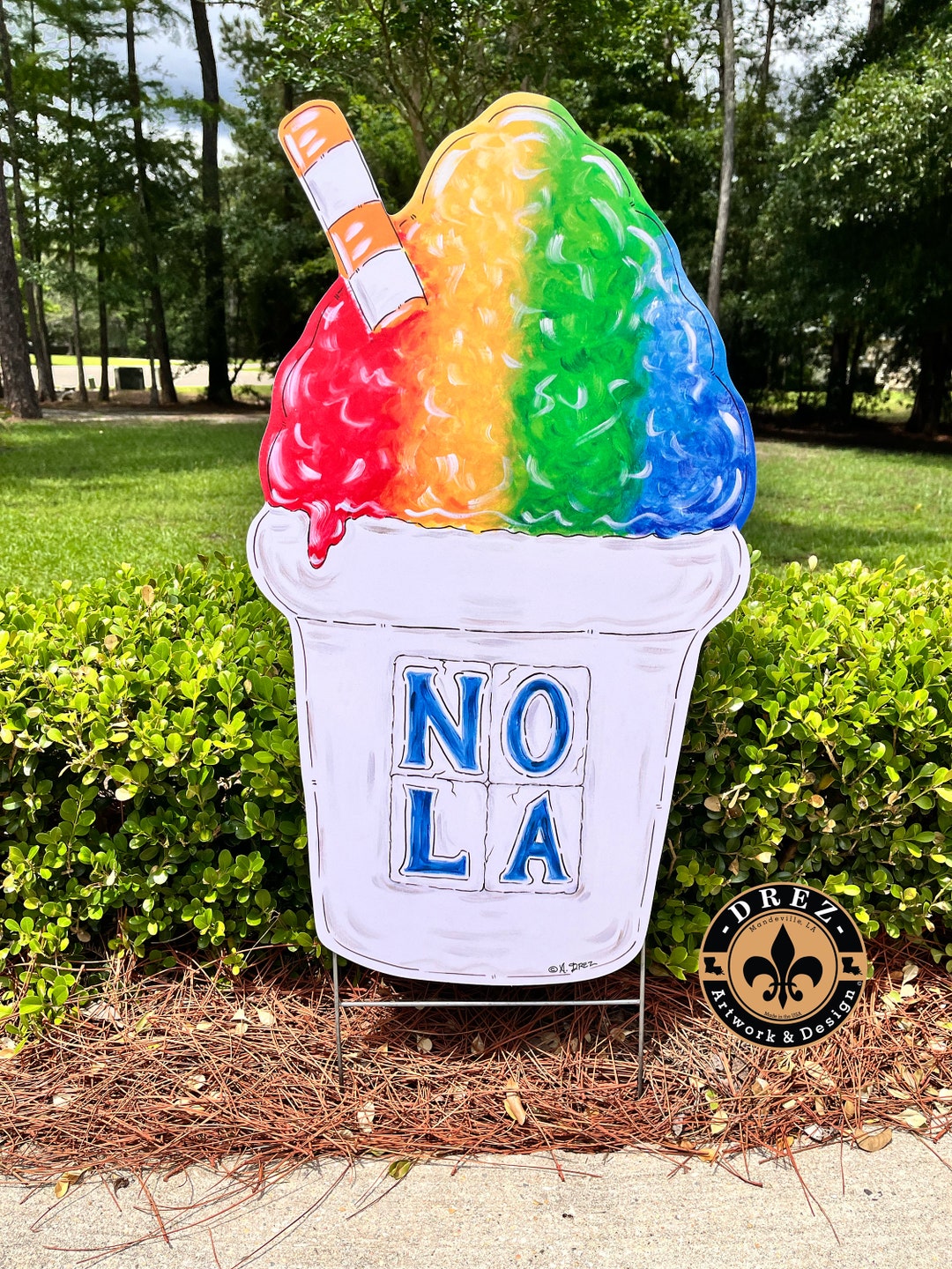 Snowball, Snoball, Yard Stake, New Orleans, NOLA Art, Fleur De Lis ...