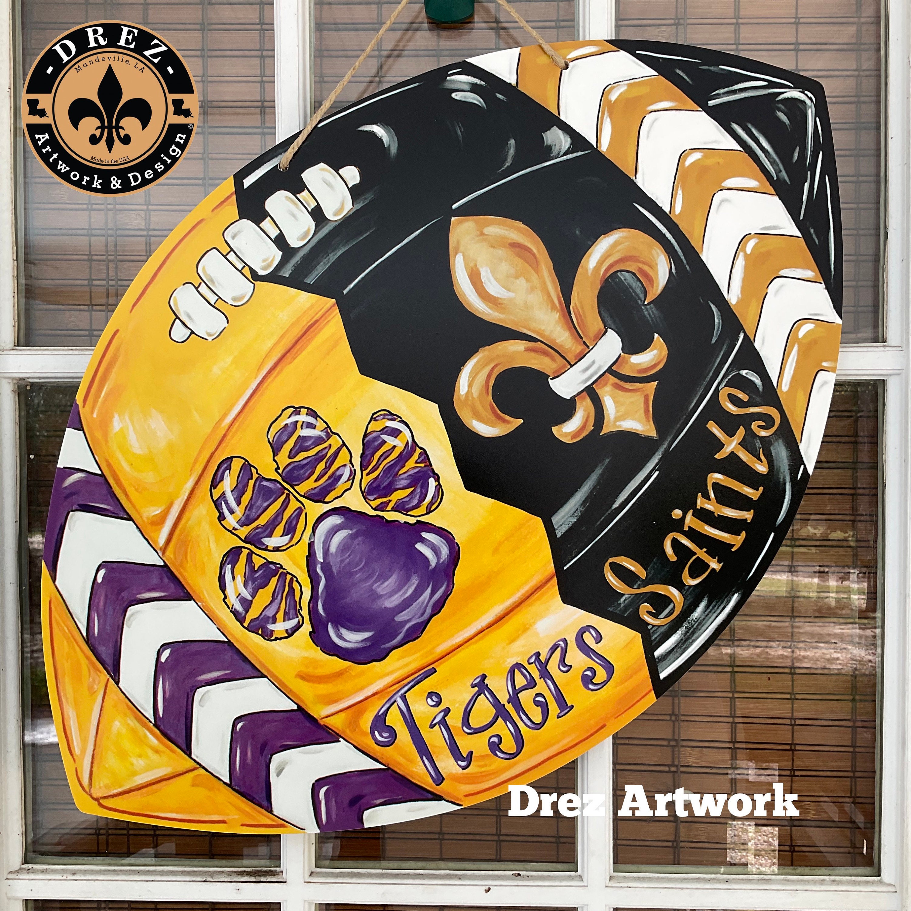 Saints Door Hanger Tigers Door Hanger Football New Orleans - Etsy
