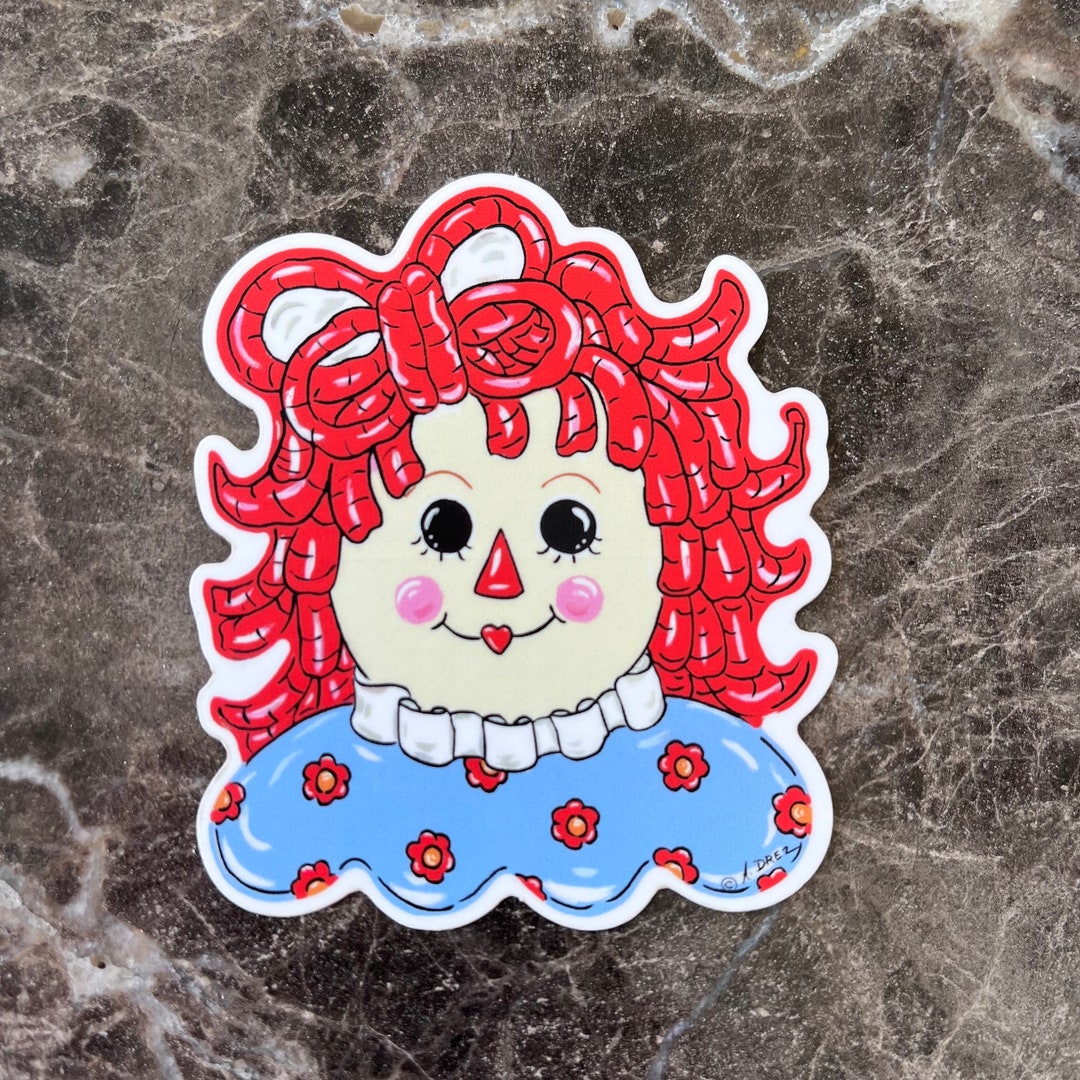 Raggedy Ann Waterproof Sticker, Drez Artwork Decal - Etsy