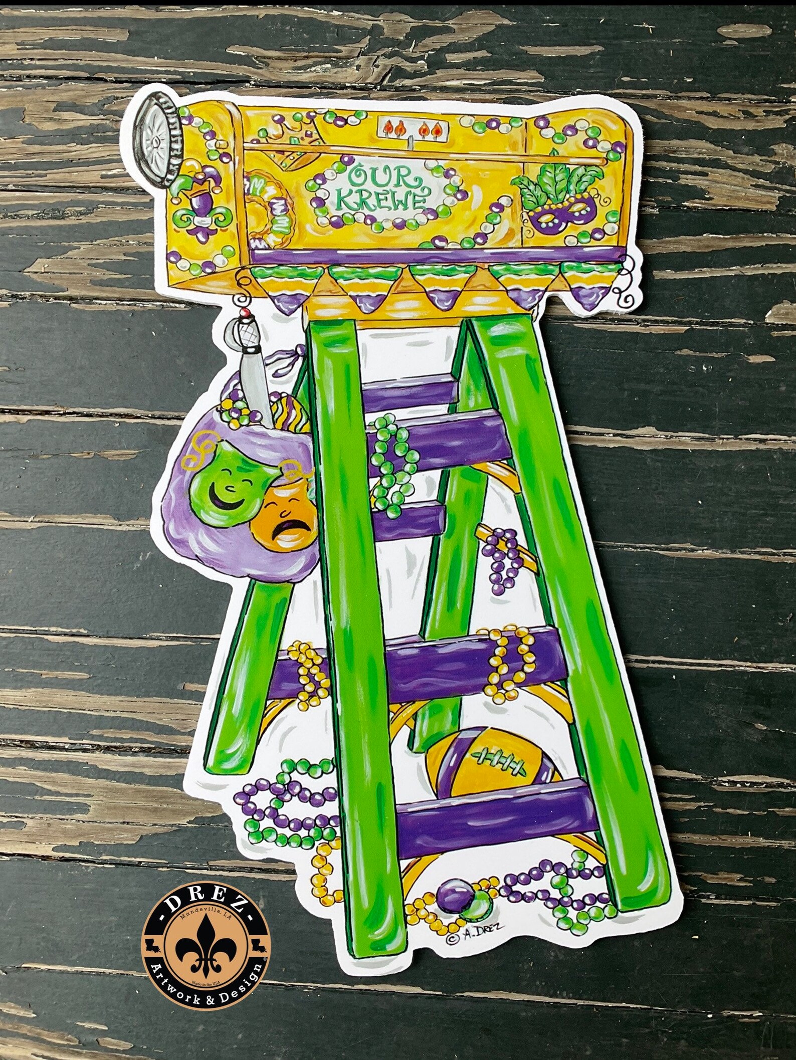 Mardi Gras Ladder Door Hanger, Carnival Decor - Etsy