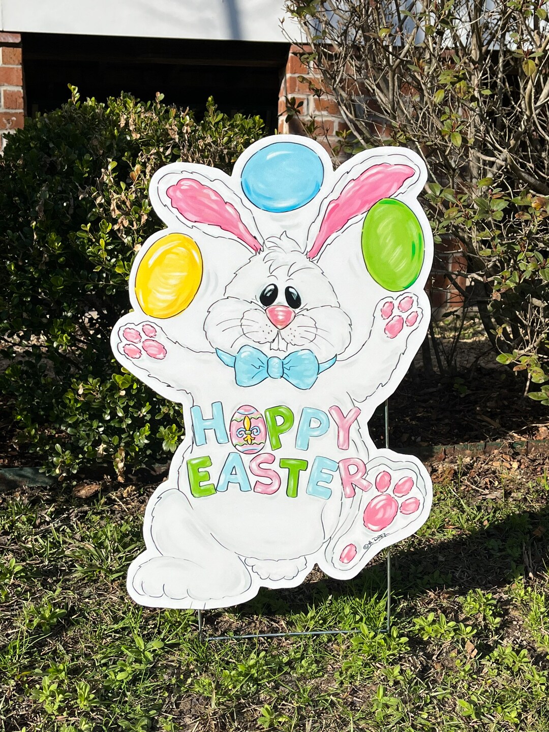 Easter Rabbit, Bunny, Easter Eggs, Garden Stake, Yard Art, Made in ...