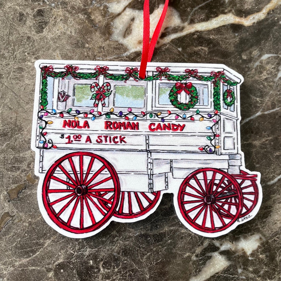 New Orleans Ornament, Roman Candy Cart, NOLA, Christmas Ornament - Etsy