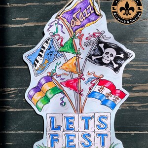 Louisiana Jazz Fest Door Hanger, NOLA Spring Decor - Etsy