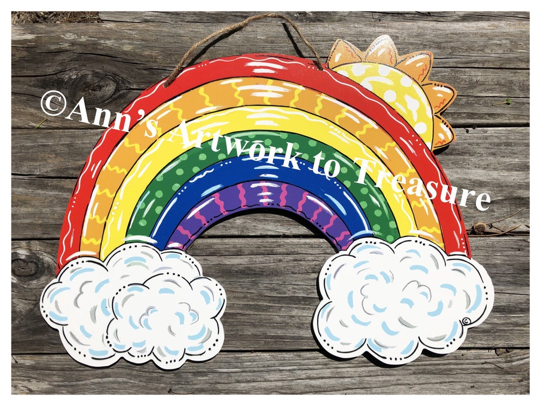 Rainbow Door Hanger - Etsy
