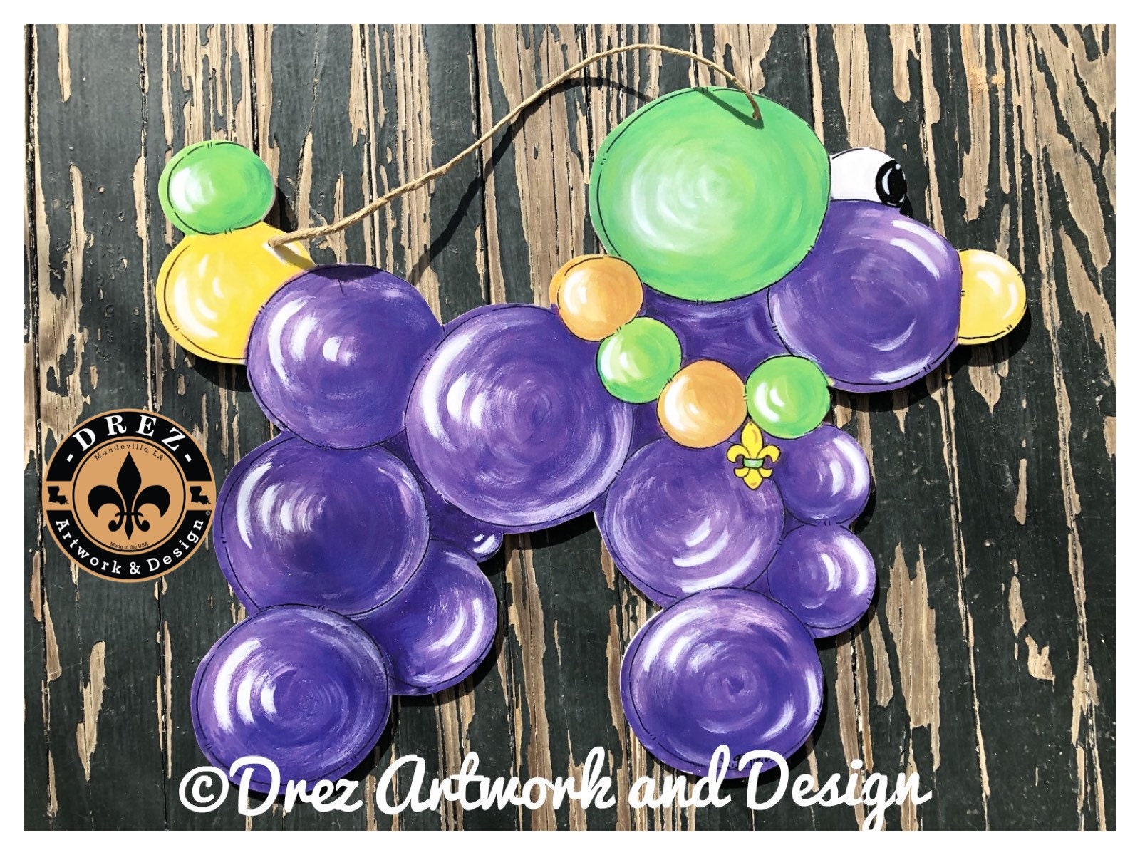 Bead Dog Mardi Gras Door Hanger, Parade Decor - Etsy