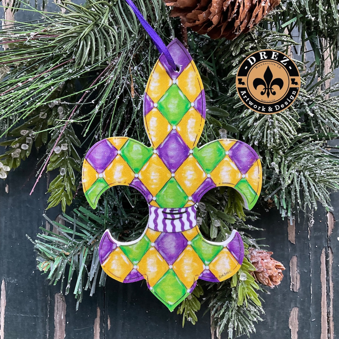 Mardi Gras, Ornament, Fleur De Lis, Jester, Parade, Nola, Christmas ...