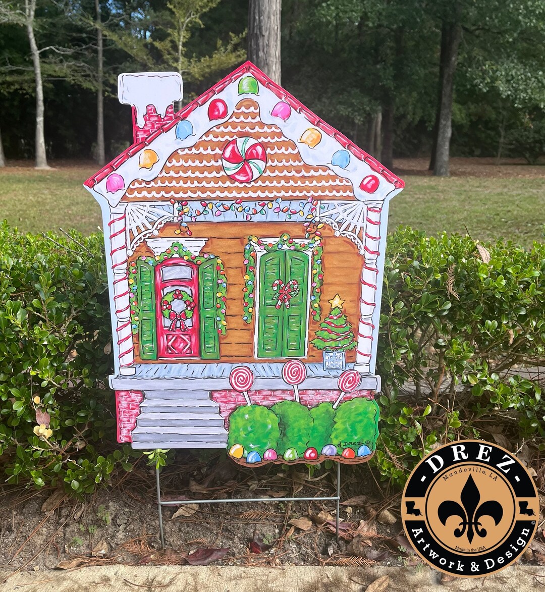 Gingerbread House Yard Stake, Christmas Decor, Garden, Wholesale ...