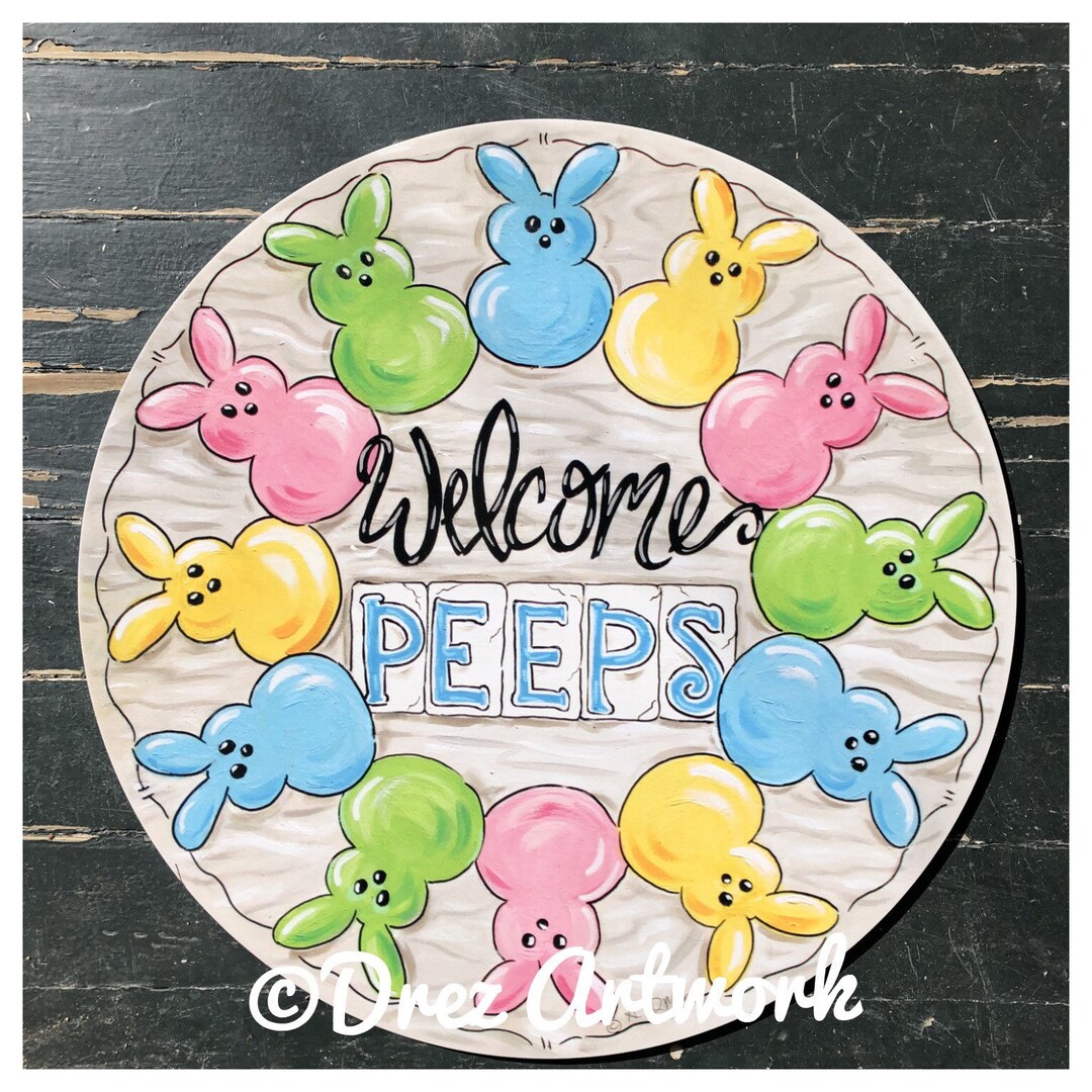 Easter Peeps Door Hanger, NOLA Art, Spring Decor - Etsy