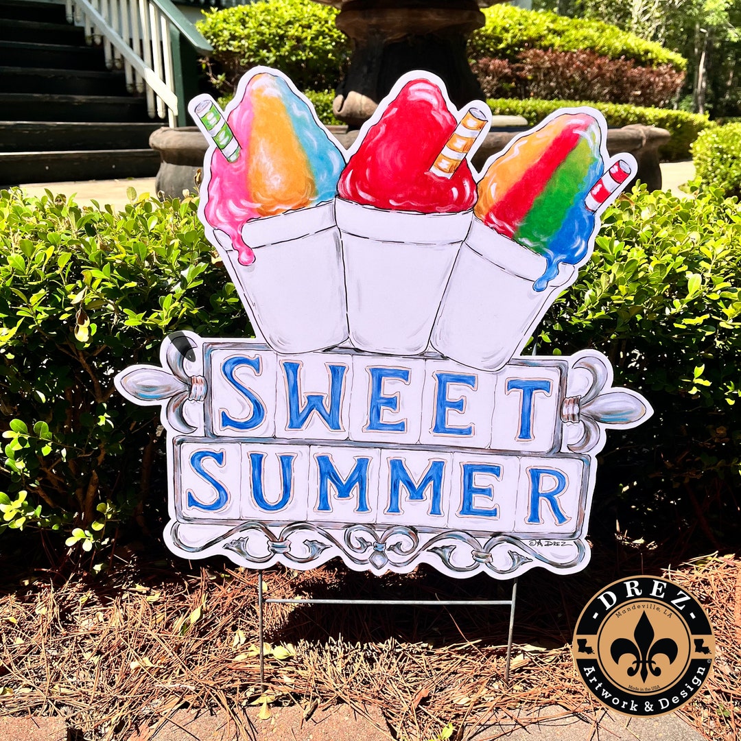 Snowball, Snoball, Yard Stake, New Orleans, NOLA, Fleur De Lis, Summer ...