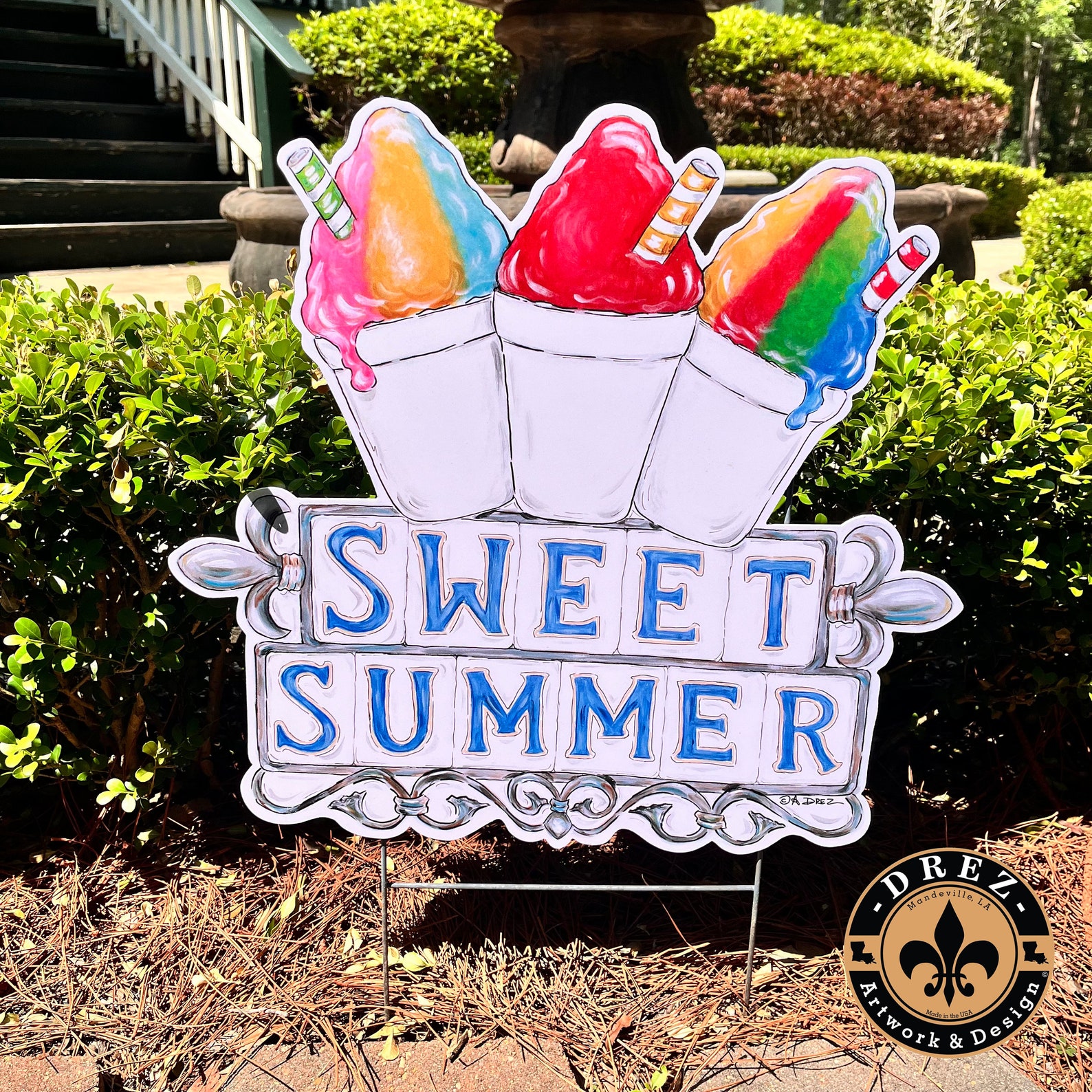 Snowball, Snoball, Yard Stake, New Orleans, NOLA, Fleur De Lis, Summer ...
