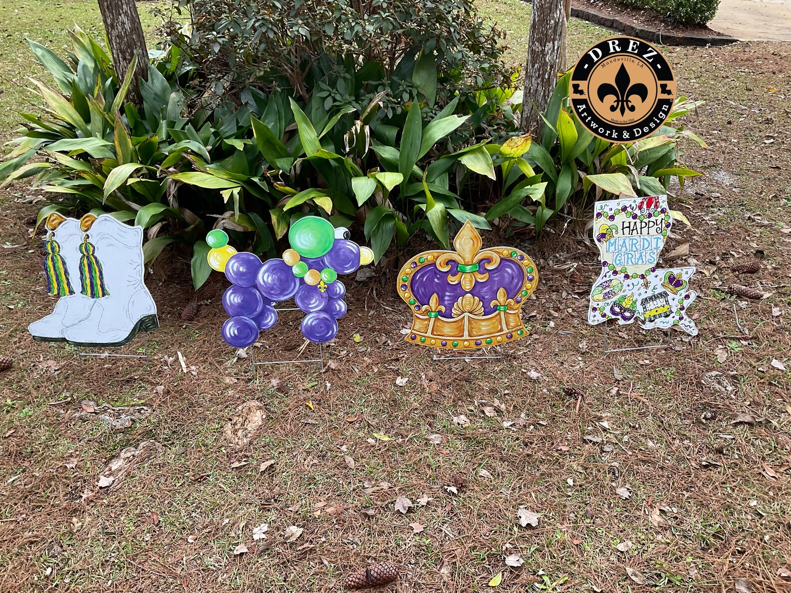 Mardi Gras Gator Yard Art, King Croc Decor, NOLA Made - Etsy