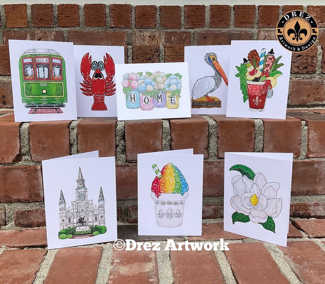 New Orleans Note Cards,nola Icons,wholesale Available,made in Louisiana ...