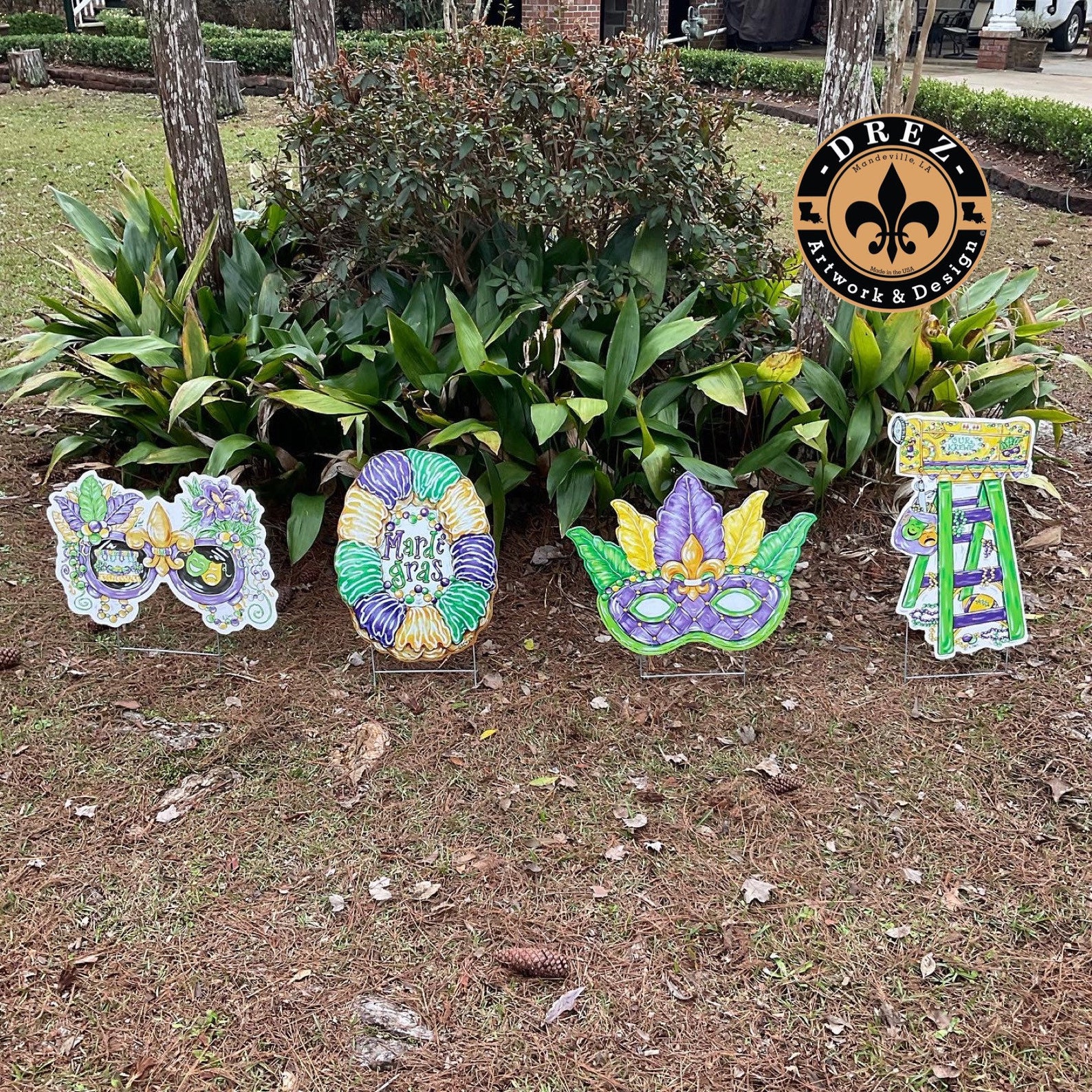 Mardi Gras Yard Art Yard Stake Yard Decor Crown King - Etsy