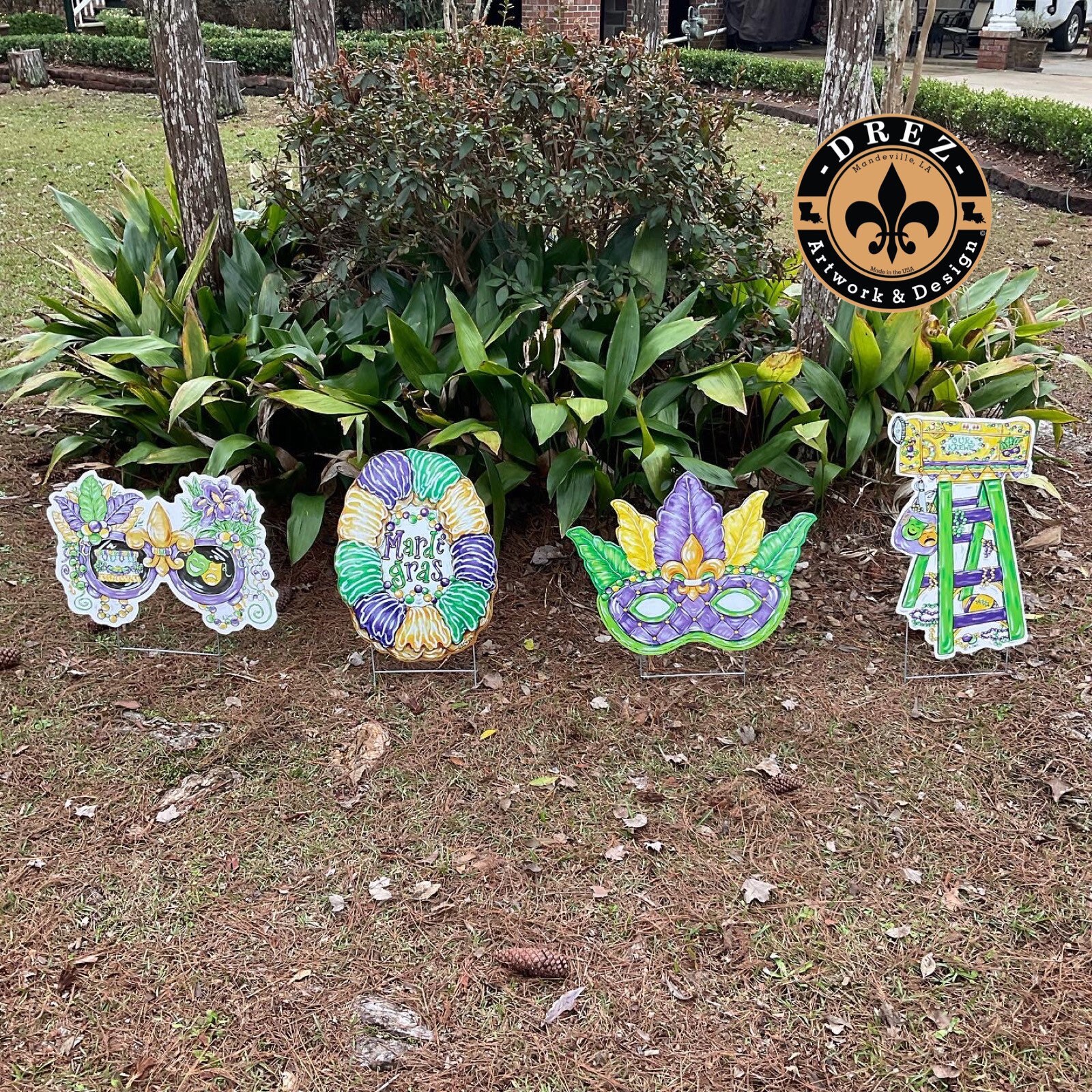 Mardi Gras Crown Yard Stake, Louisiana Art, Nola Decor - Etsy