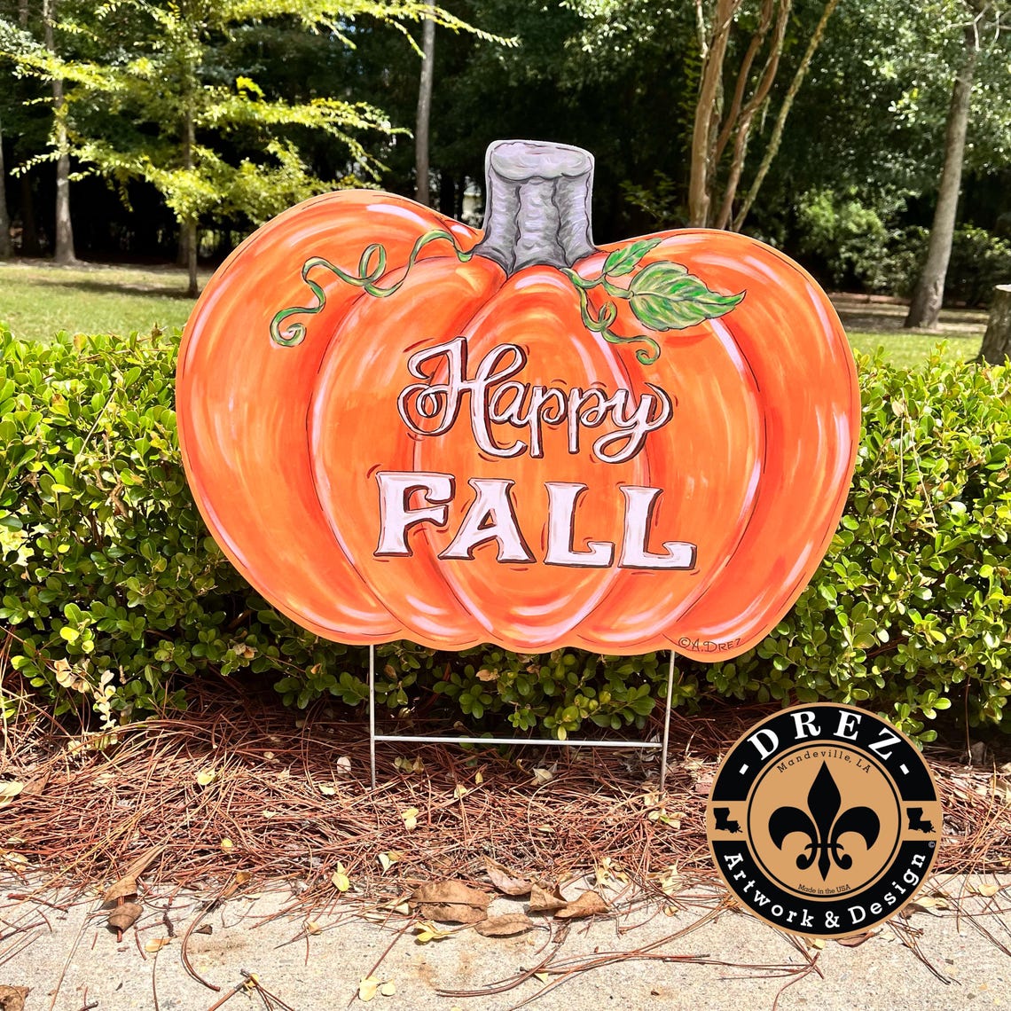 Happy Fall Pumpkin Yard Sign, Yard Art, Thanksgiving, Outdoor, Garden ...