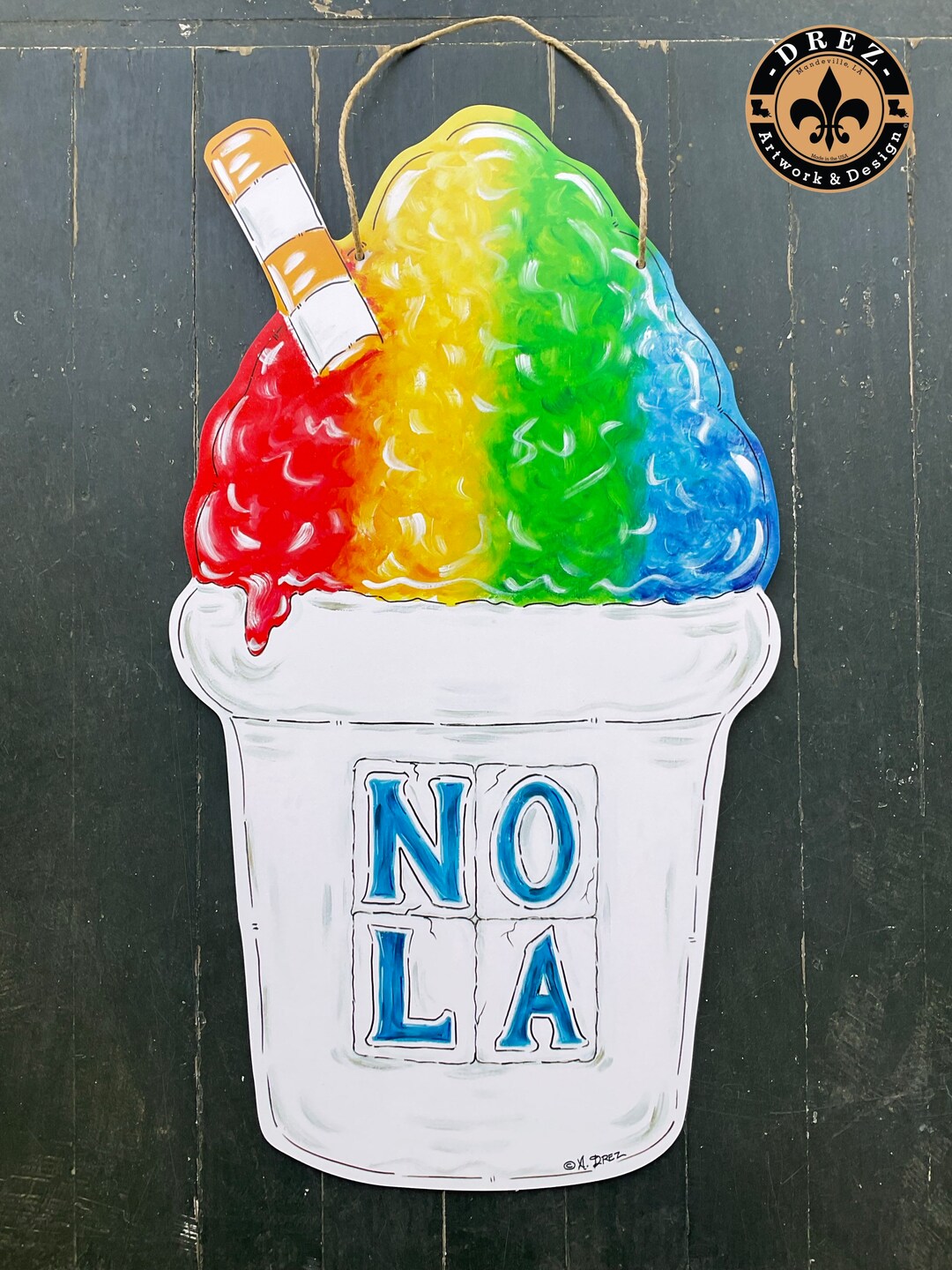 Snowball Door Hanger, Snoball, Door Decor, Nola, Louisiana, Sno-ball ...