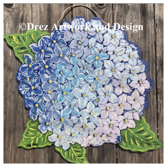 Hydrangea Door Hanger Flower Spring Summer Door Decor | Etsy
