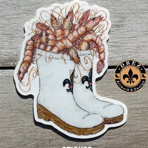 Seafood Sticker, Shrimp, Crawfish, Decal for Laptop, Tumbler, Planner ...