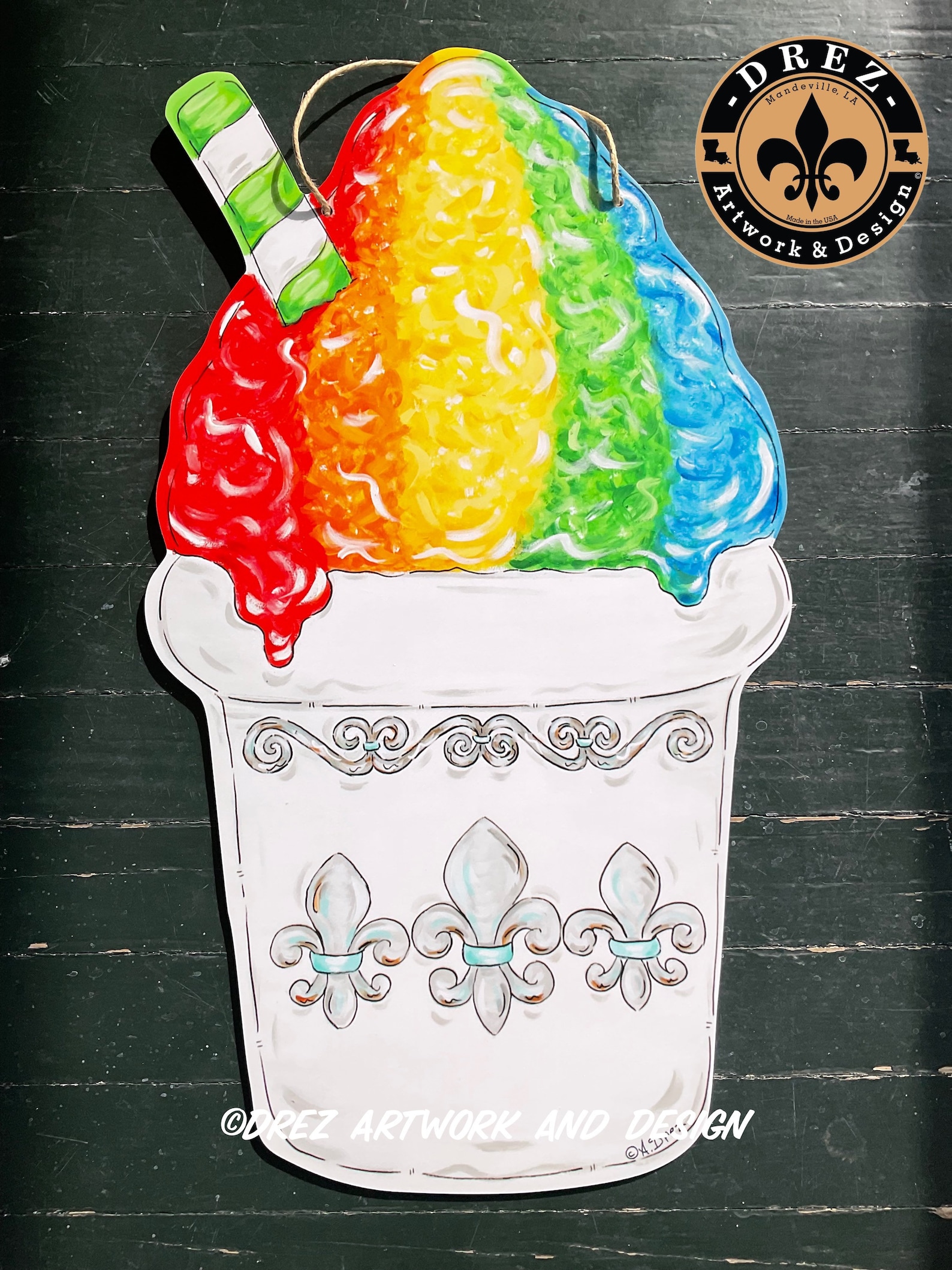 Snowball Door Hanger, New Orleans NOLA Summer Decor - Etsy